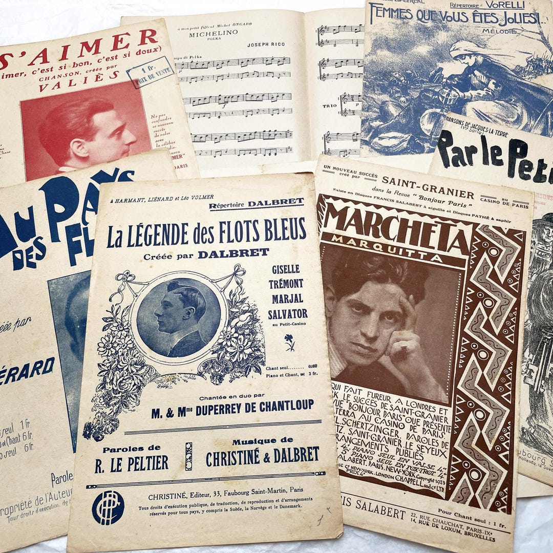 1930s - 8 French Song Scores From the 1920s to 1940 - Etsy