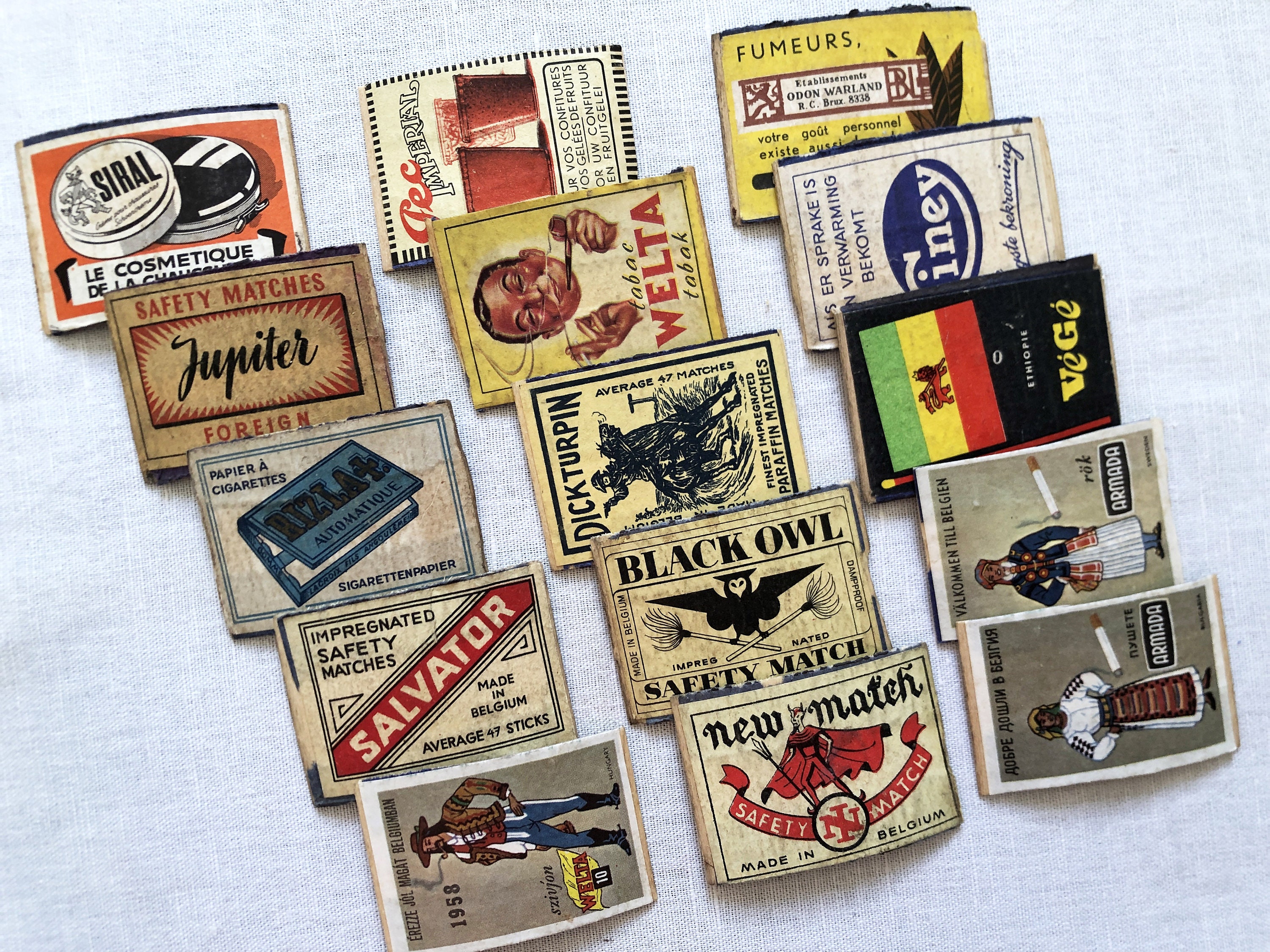 1930s 1950s 15 Vintage Matchbox Labels Advertising | Etsy