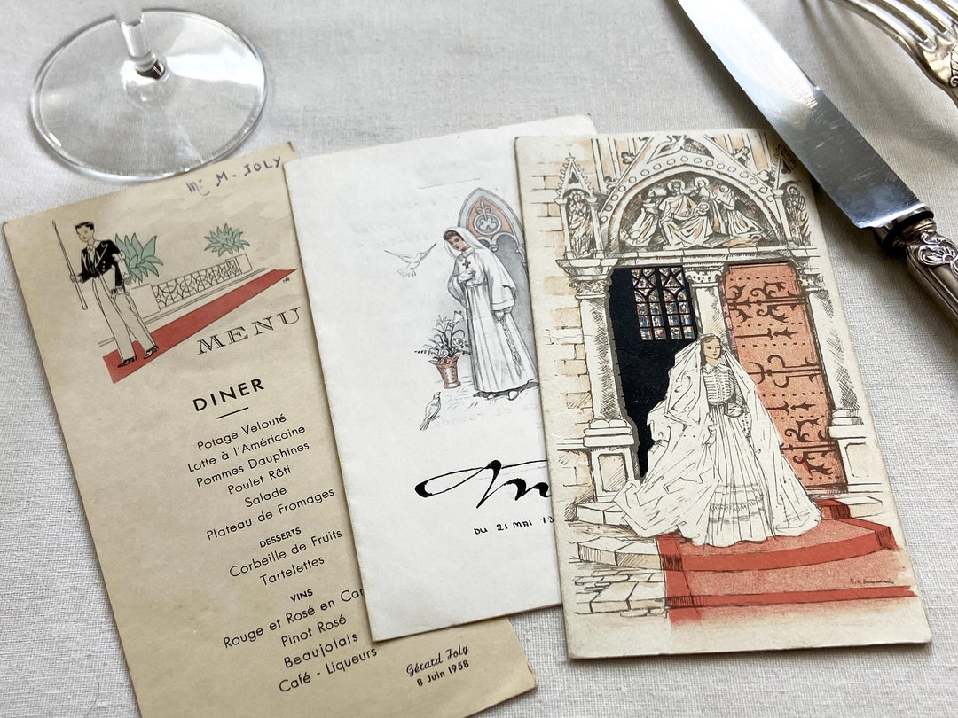 1950s Three French Menus From 1950s and 1960s - Etsy