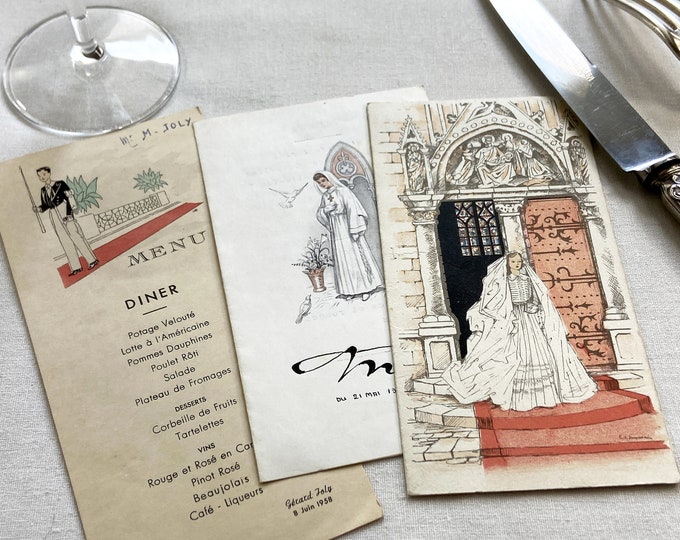 1950s - Three French Menus From 1950s and 1960s - Etsy