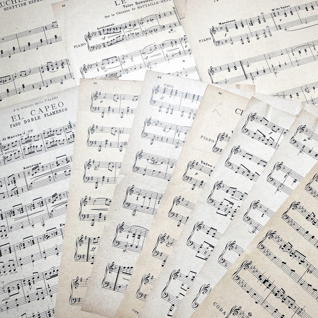1920s 10 Sheets of Vintage Musical Score 29 X 22 Cm Music Sheets - Etsy