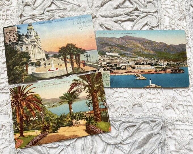 3 Postcards of Monaco From 1920s and 1930s - Monte-carlo Postcards - Etsy