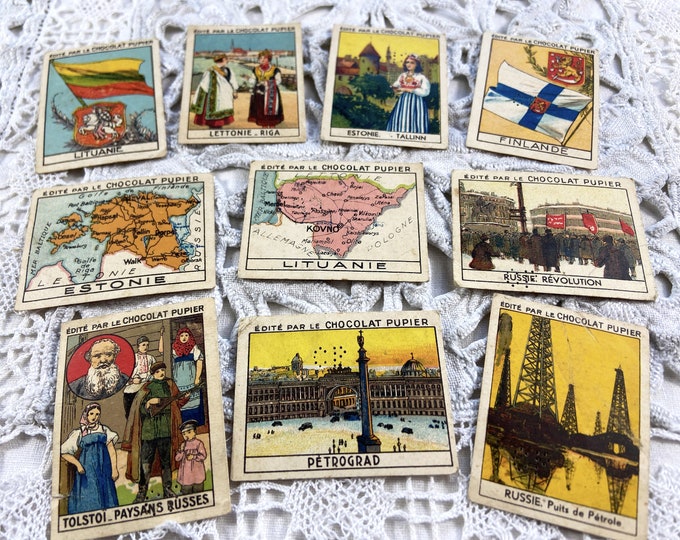 1930s - 10 French Collectable Cards of the Pupier Chocolate Factory ...