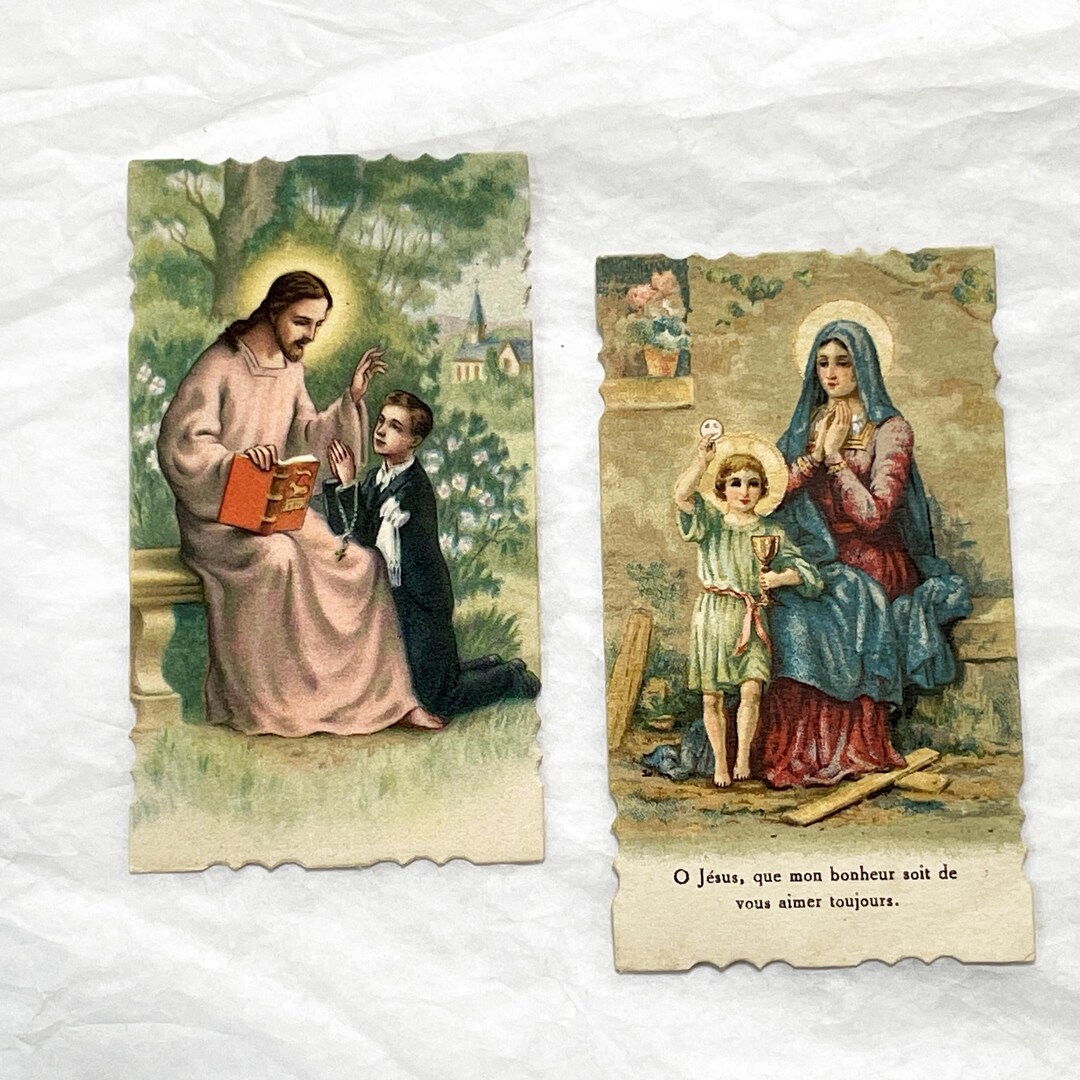 1900s - 2 Vintage Religious First Communion Cards - Catholic Ephemera ...