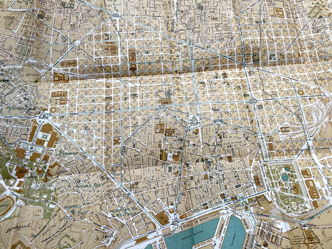 1950s - Barcelona Map - Tourist Map of the City of Barcelona From 1950s ...