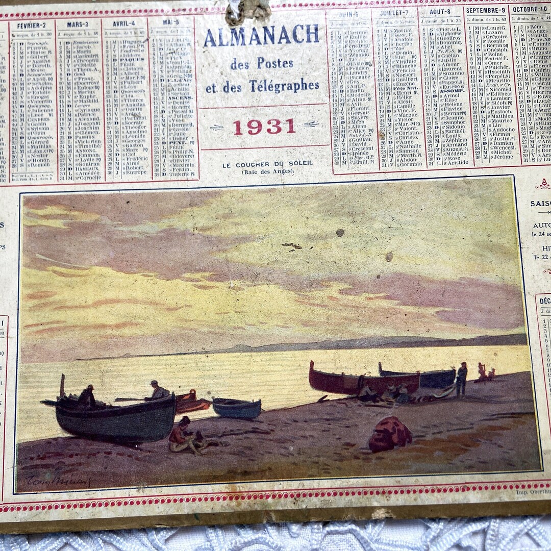 1930s - French Mail Carrier’s Calendar of the Year 1931 - 10 Pages - Etsy