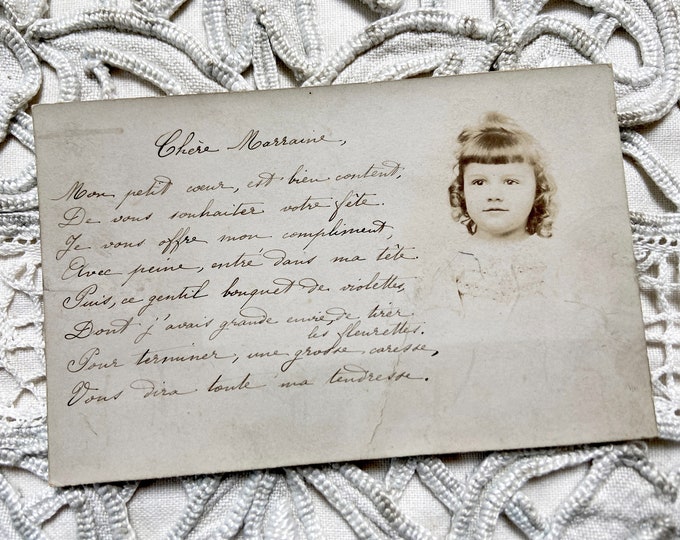 1900s - Photo of a Girl in the 1900s With a Few Words for Her Godmother ...