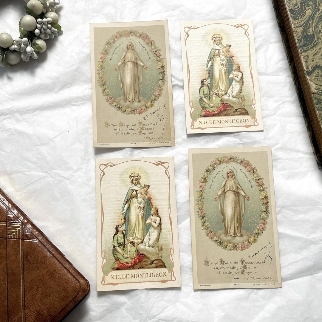 1910s - Vintage French Holy Card – Catholic Religious Ephemera – Early ...