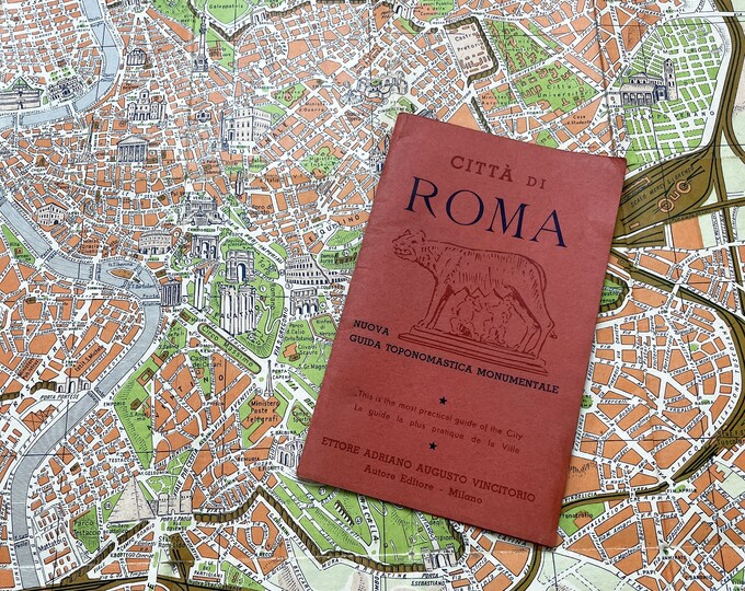 1950s Rome Map Tourist Map of the City of Rome Published in 1951 68 X ...