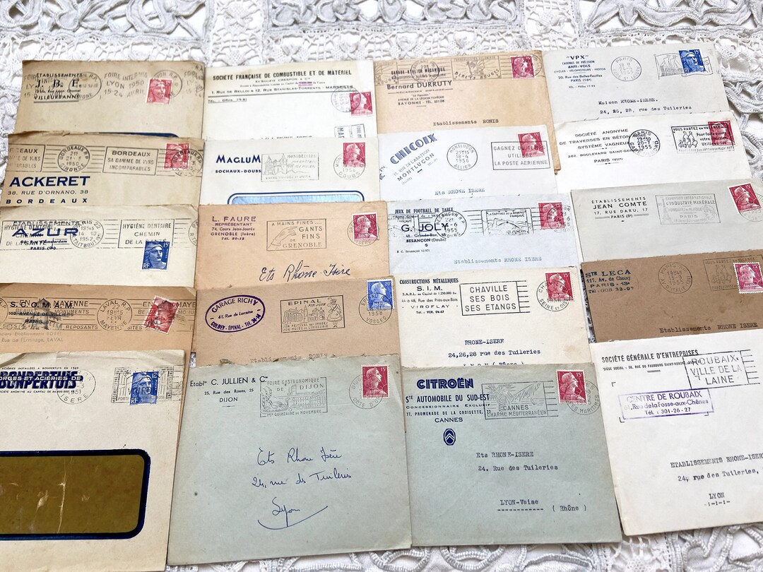 1950s 20 French Envelopes From 1950s With Header Without - Etsy