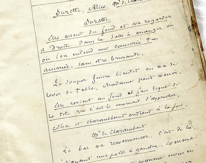 Late 19th - Script of 18 Pages of a Play in French - Antique French ...