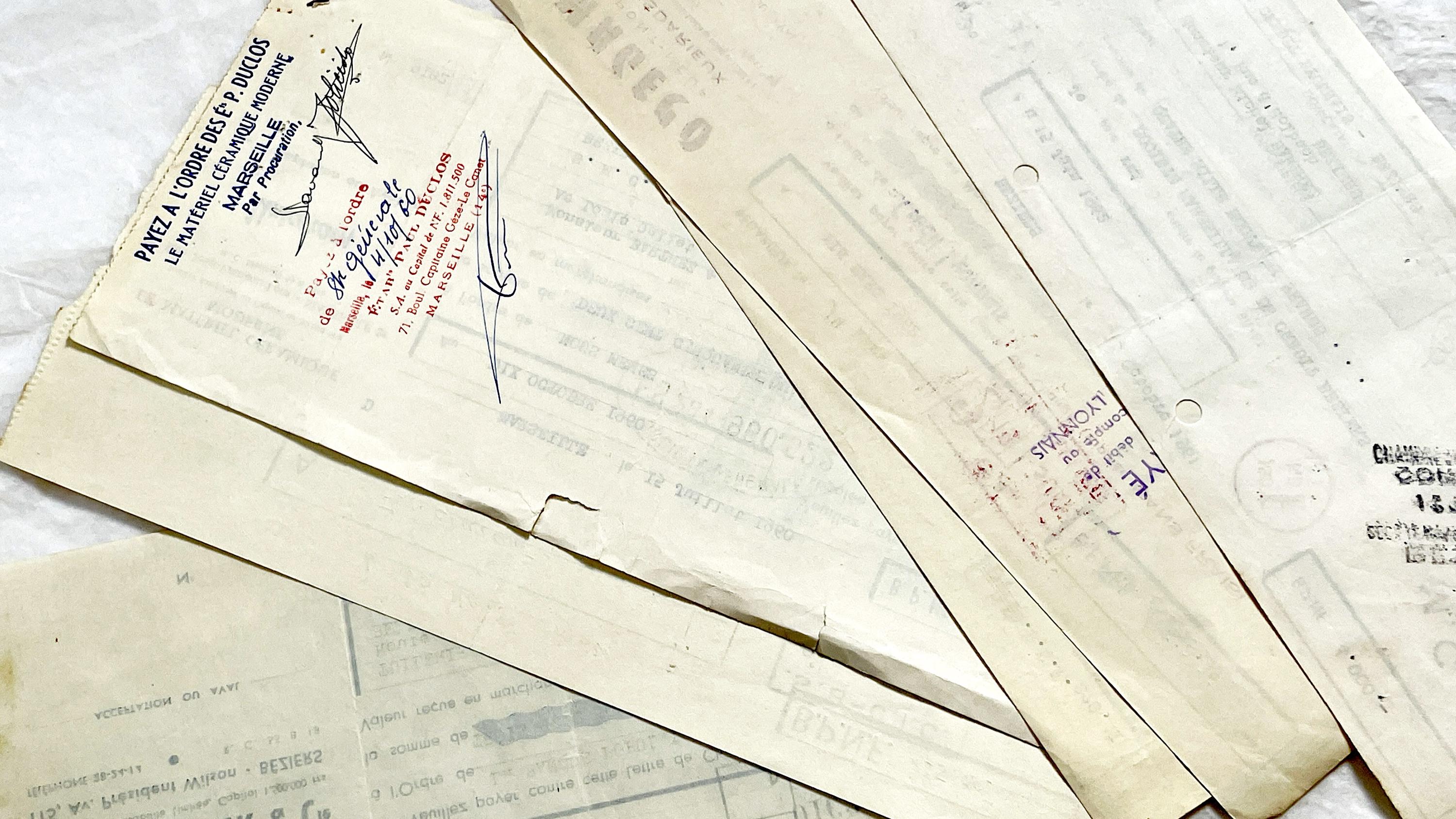 1950s - Lot of 6 Vintage French Bills of Exchange – Handwritten ...