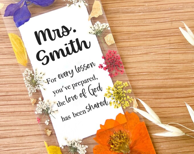 Custom Teacher Thank You Christian Floral Bookmark Gift, Every Lesson ...