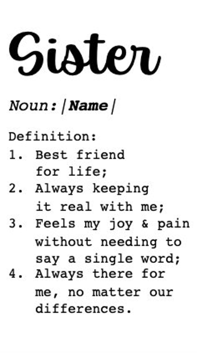 Custom Best Sister Ever Definition Gift Thank You for Keeping - Etsy