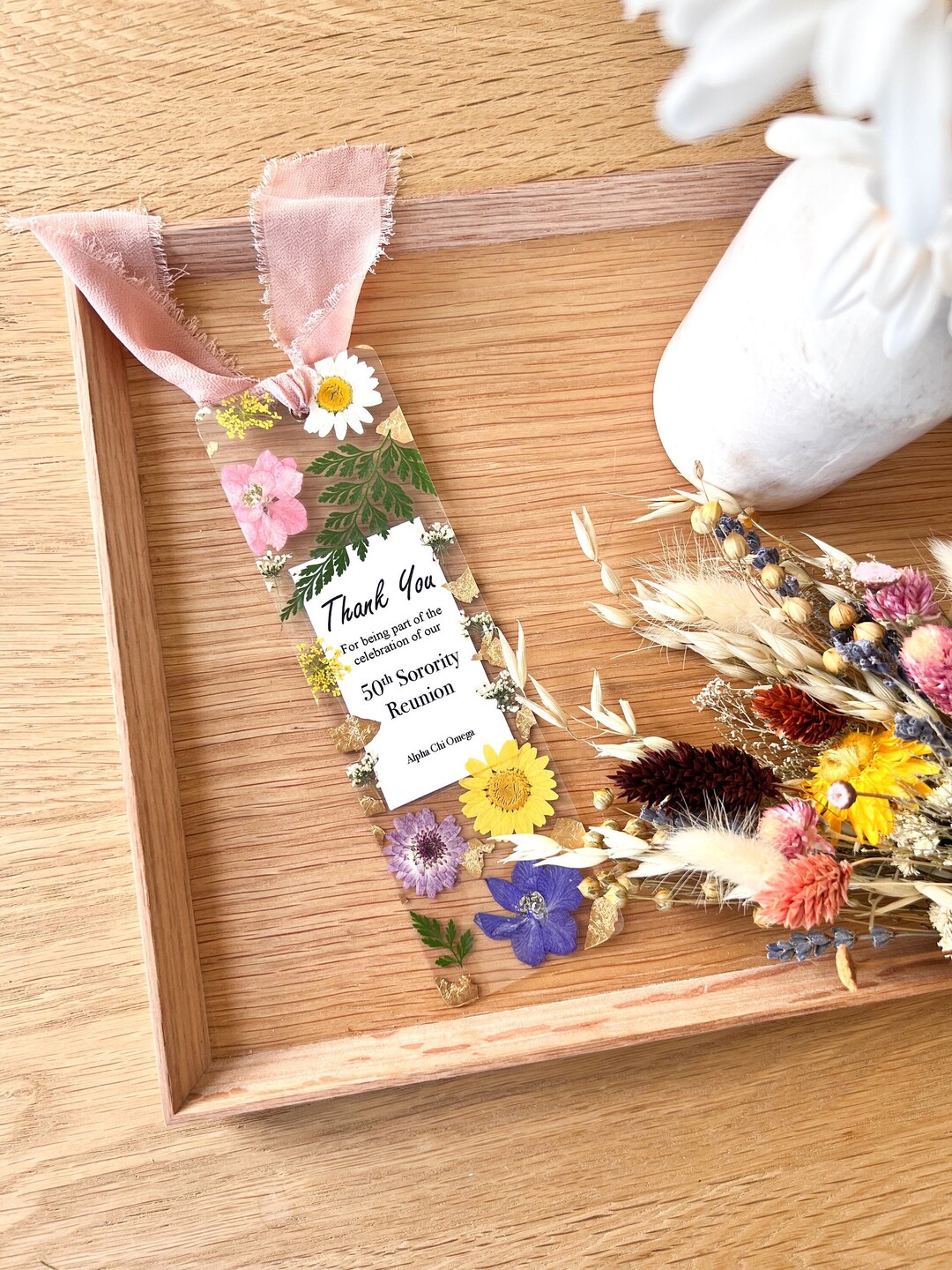Sorority Reunion Party Celebration Favor: Custom Natural Press Flower ...