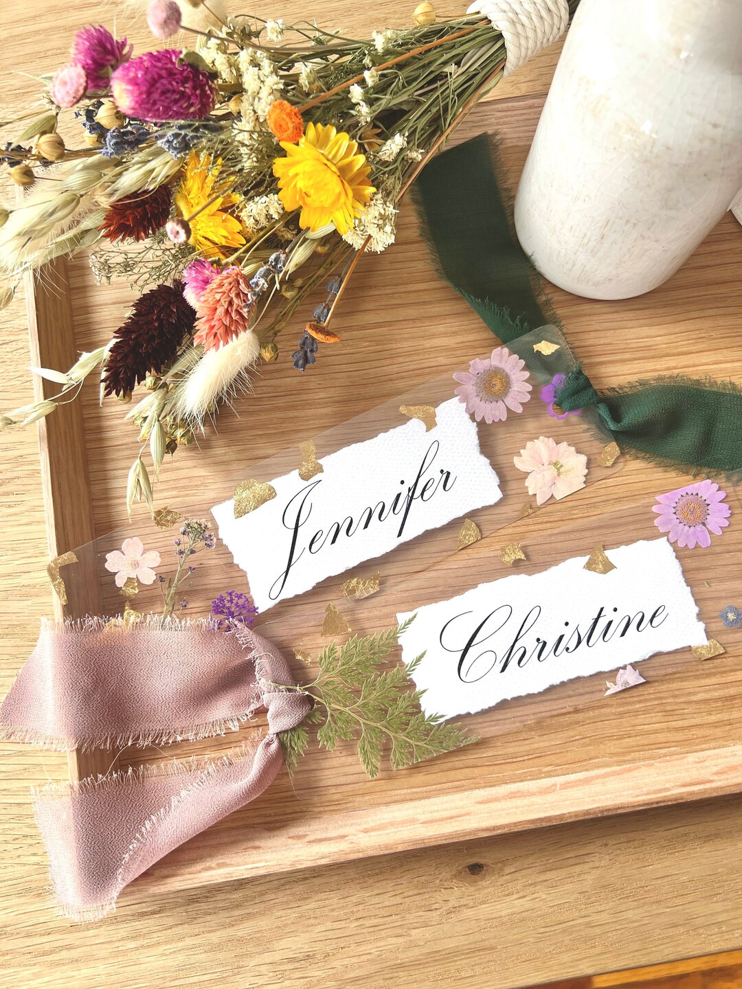 Custom Name Press Flower Bookmark, Unique Birthday Gift for Readers ...