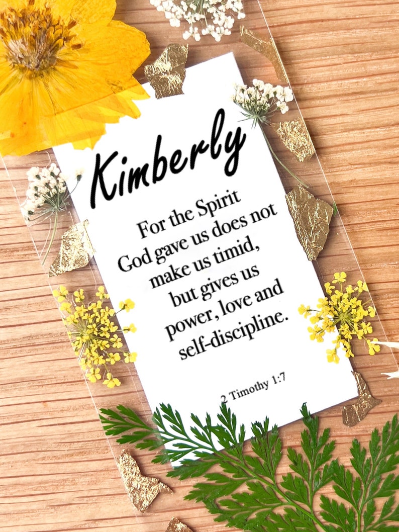 2 Timothy Spirit of God Does Not Makes Us Timid, Custom Pressed Flower ...
