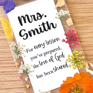 Custom Teacher Thank You Christian Floral Bookmark Gift, Every Lesson ...
