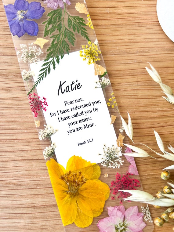 Isaiah 43:1 Personalized Name Pressed Flower Bible Marker for - Etsy