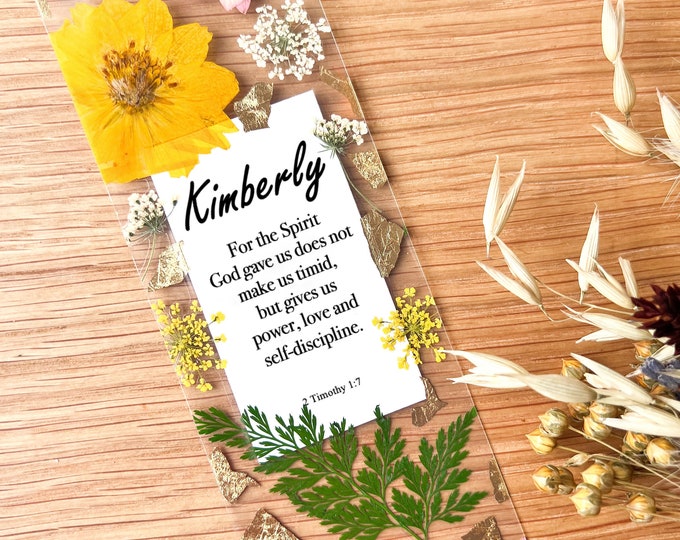 2 Timothy Spirit of God Does Not Makes Us Timid, Custom Pressed Flower ...