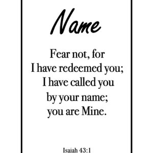 Isaiah 43:1 Personalized Name Pressed Flower Bible Marker for Christian ...