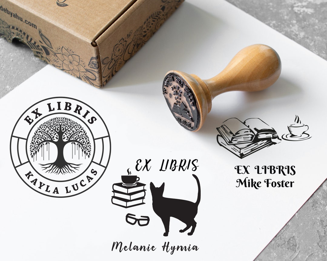 Custom Ex Libris Stamp, Ex Libris Book Stamp, Personalized Ex Libris Gift, Exlibris Rubber Stamp ...