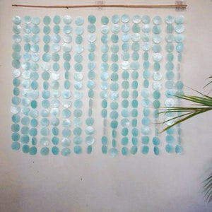 Sea Blue Capiz Shell Wall Hanging Beach House Blue Shell Wall Hanging ...