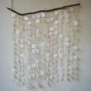 Square White Capiz Shell Wall Hanging | Beach House White Shell Wall ...