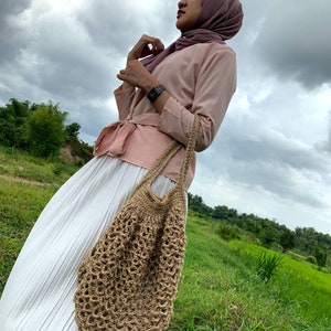 Jute Crochet Net Bag | Jute Market Bag | Jute Shopping Bag | Jute ...