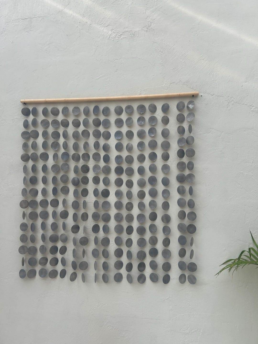 Stone Gray Capiz Shell Wall Hanging | Beach House Blue Shell Wall ...