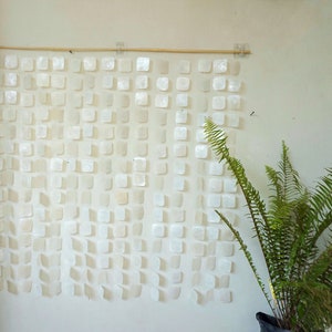 Square White Capiz Shell Wall Hanging | Beach House White Shell Wall ...