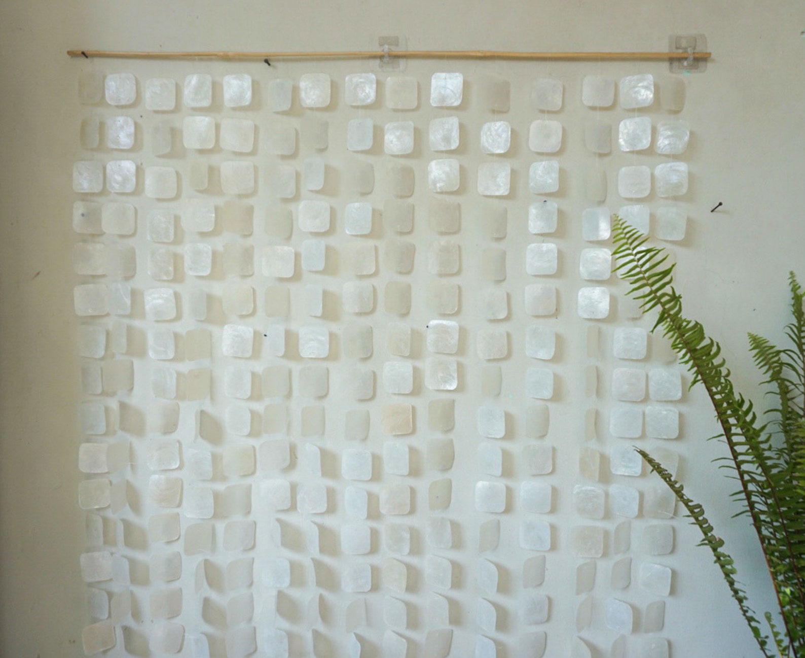 Square White Capiz Shell Wall Hanging | Beach House White Shell Wall ...