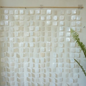 Square White Capiz Shell Wall Hanging | Beach House White Shell Wall ...