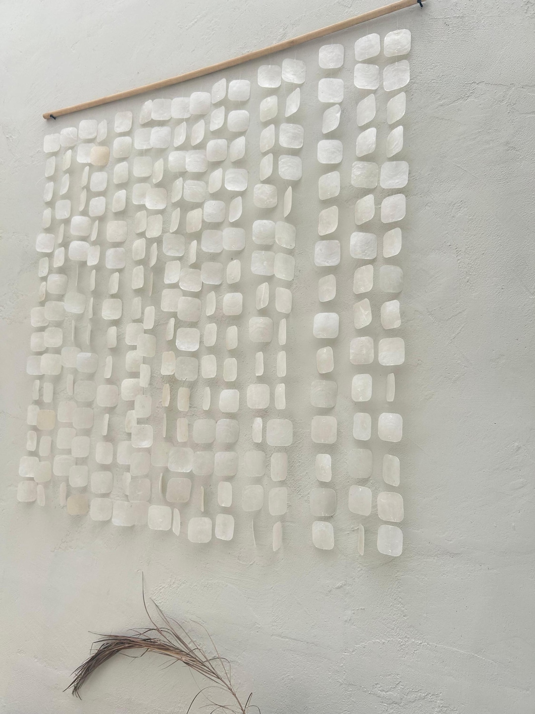 Square White Capiz Shell Wall Hanging | Beach House White Shell Wall ...