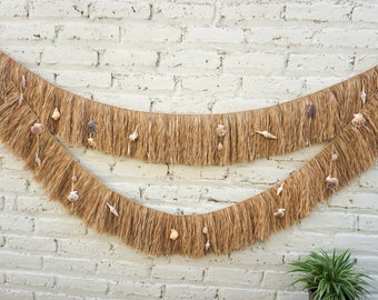 Hawaian Sea Shells Raffia Wall Hanging Beach House Shell - Etsy