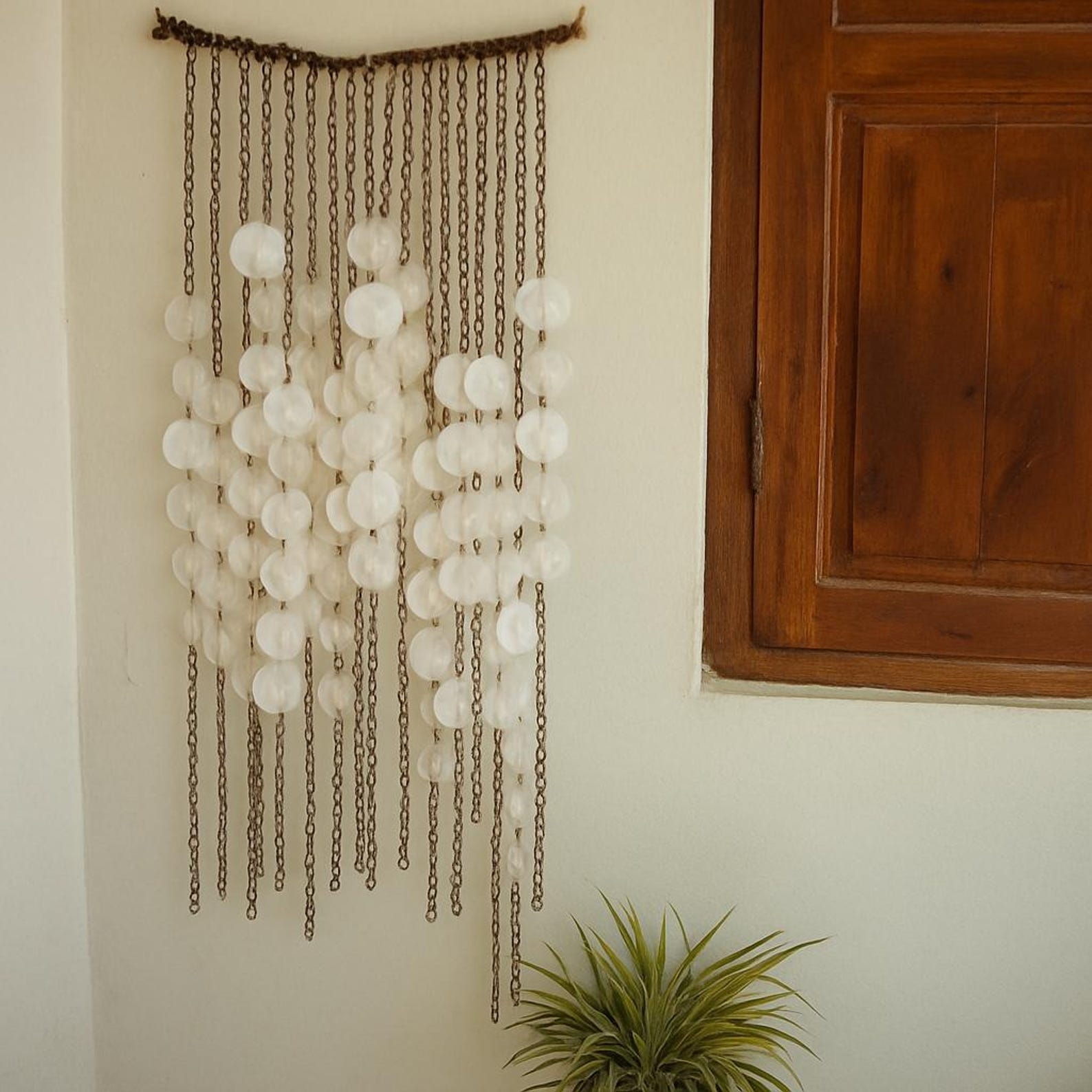 Bronze Chain Capiz Shell Wall Hanging | Urban Decor - Etsy