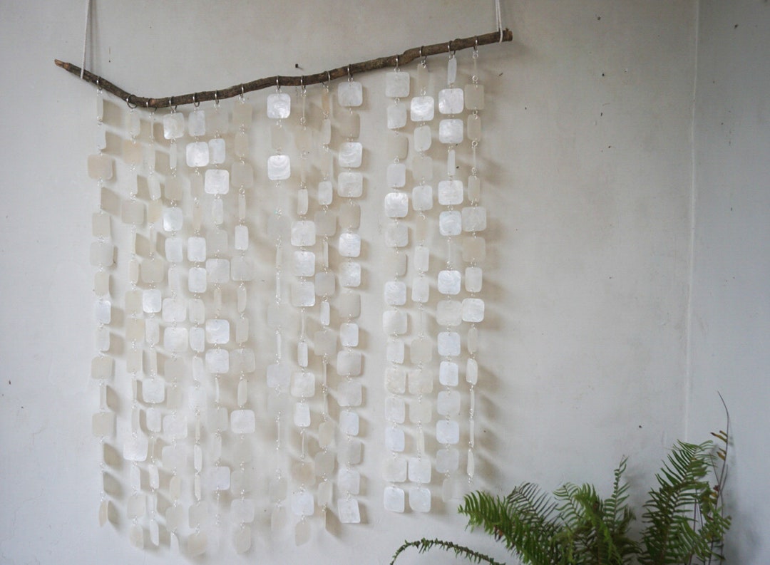 Square White Capiz Shell Wall Hanging Beach House White Shell Wall ...