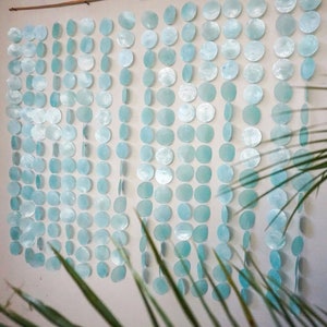 Sea Blue Capiz Shell Wall Hanging Beach House Blue Shell Wall Hanging ...