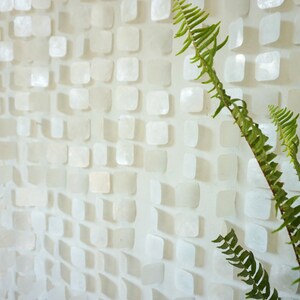 Square White Capiz Shell Wall Hanging | Beach House White Shell Wall ...