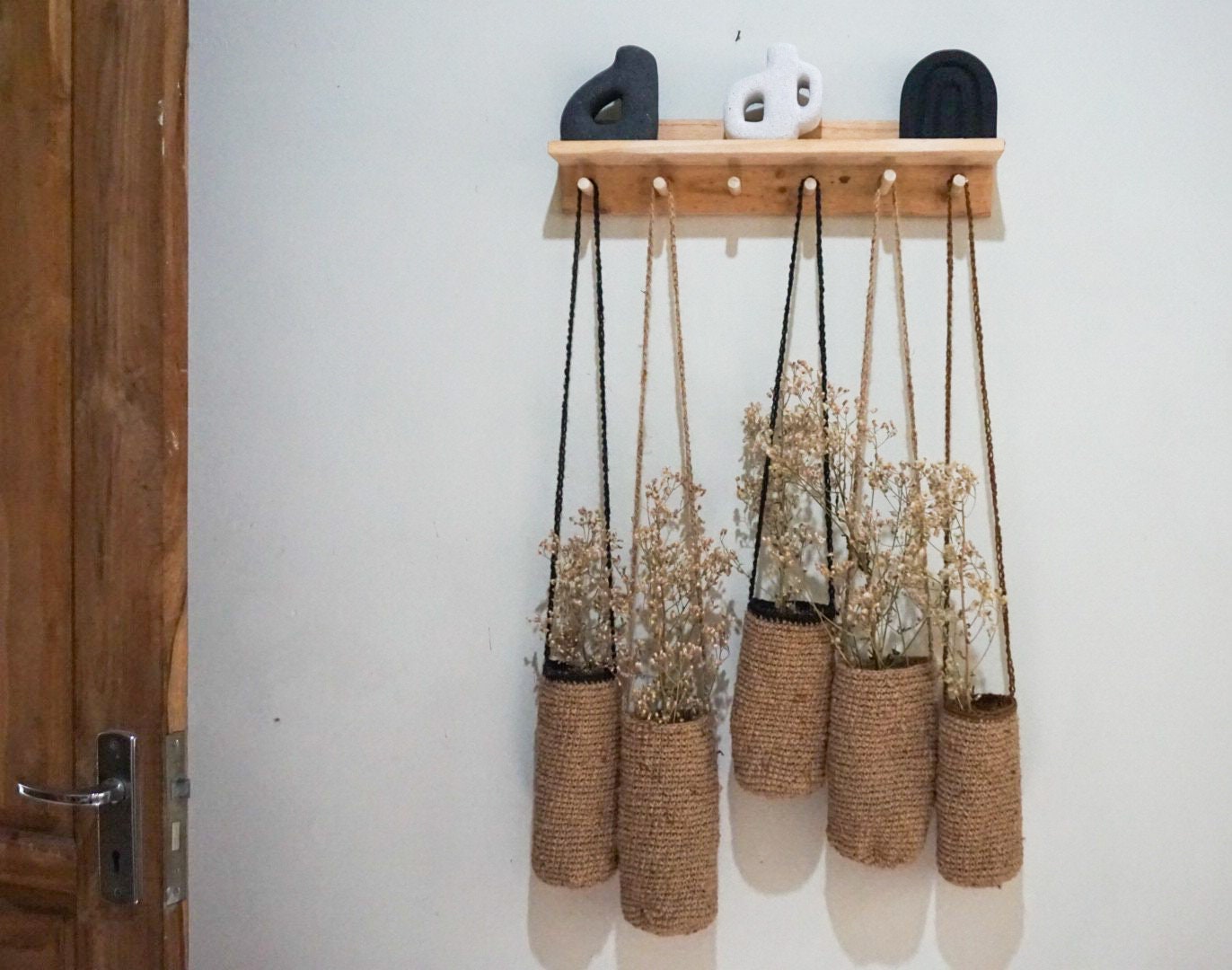 Jute Crochet Hanging Basket for Fall Hanging Basket for - Etsy