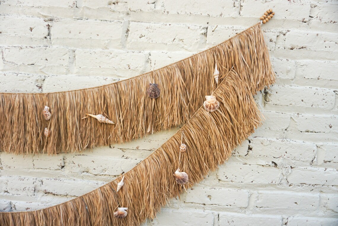 Hawaian Sea Shells Raffia Wall Hanging Beach House Shell - Etsy