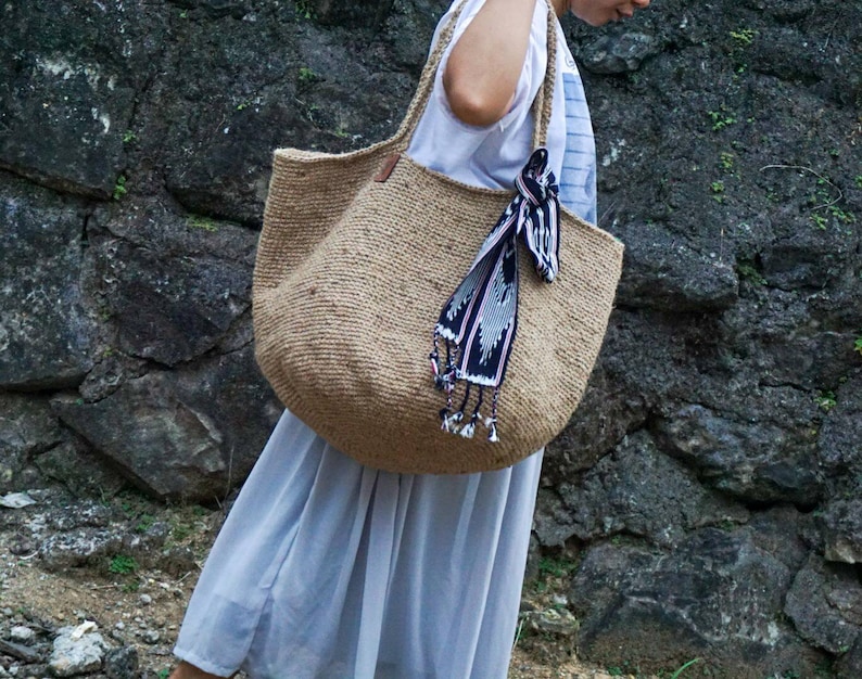 Handmade Extra Large Crochet Jute Tote Bag - Etsy