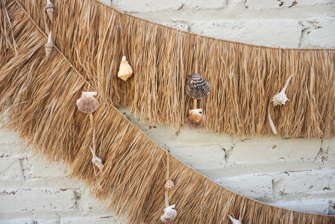 Hawaian Sea Shells Raffia Wall Hanging Beach House Shell - Etsy