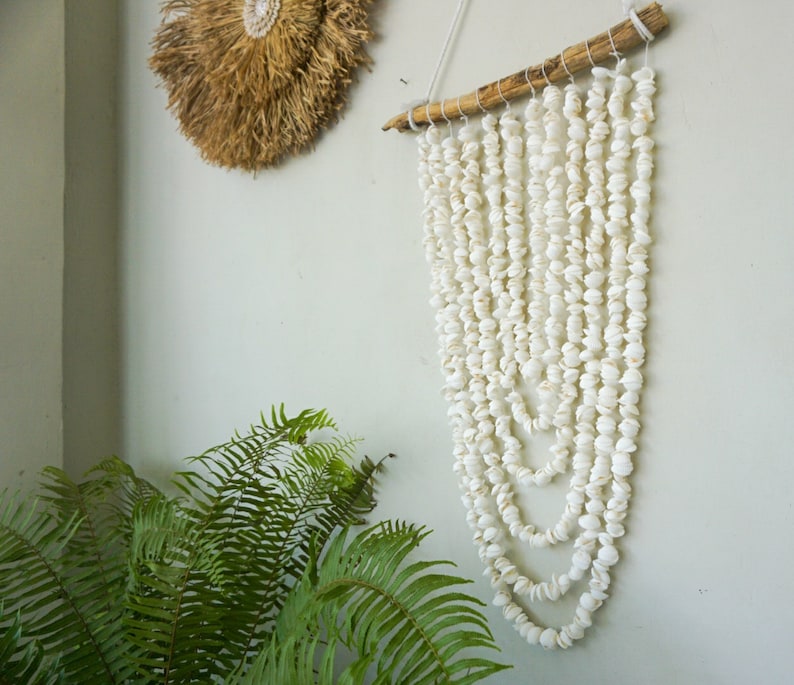 White Shell Boho Hanging Decor Sea Shell Cristmas Wall - Etsy