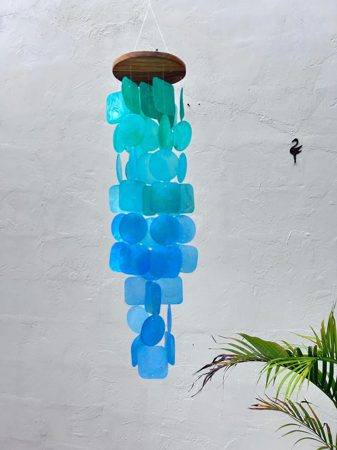 Small Ocean View Capiz Shell Wind Chime – Handmade Coastal Boho Decor ...