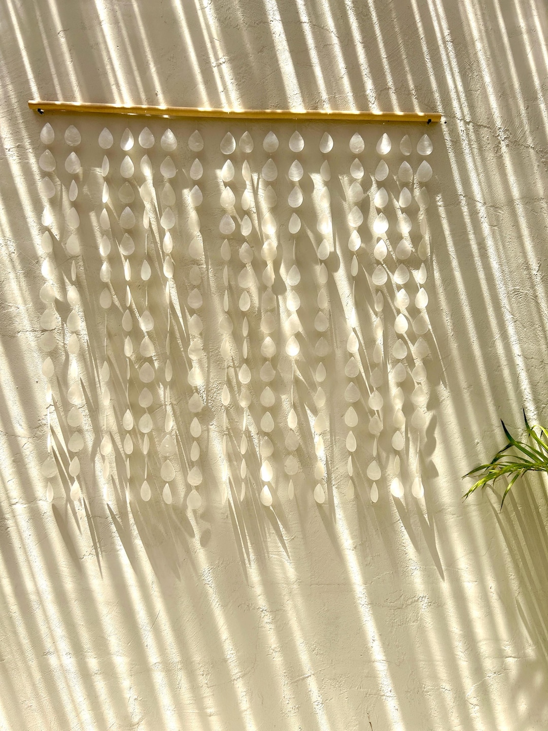 White Capiz Water Drop Shell Wall Hanging | Beach House Boho Decor - Etsy