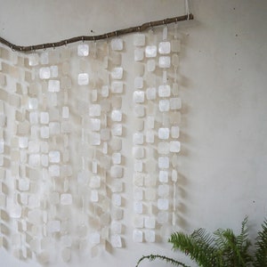 Square White Capiz Shell Wall Hanging Beach House White Shell Wall ...
