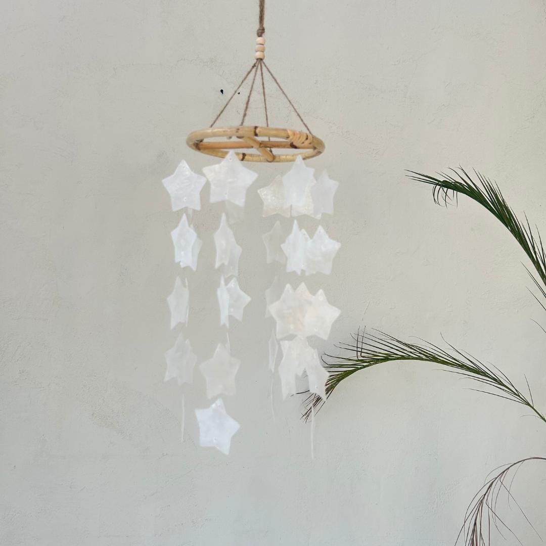 White Star Capiz Shells Wind Chime - Etsy