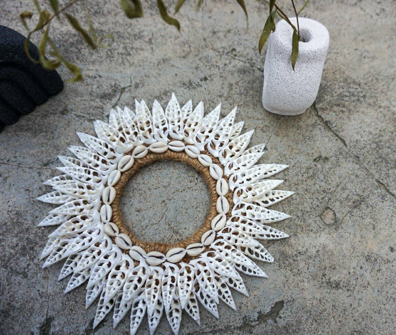Bali Art Sea Shells Wall Hanging | Sea Shells Wreath | Seaside Shells ...