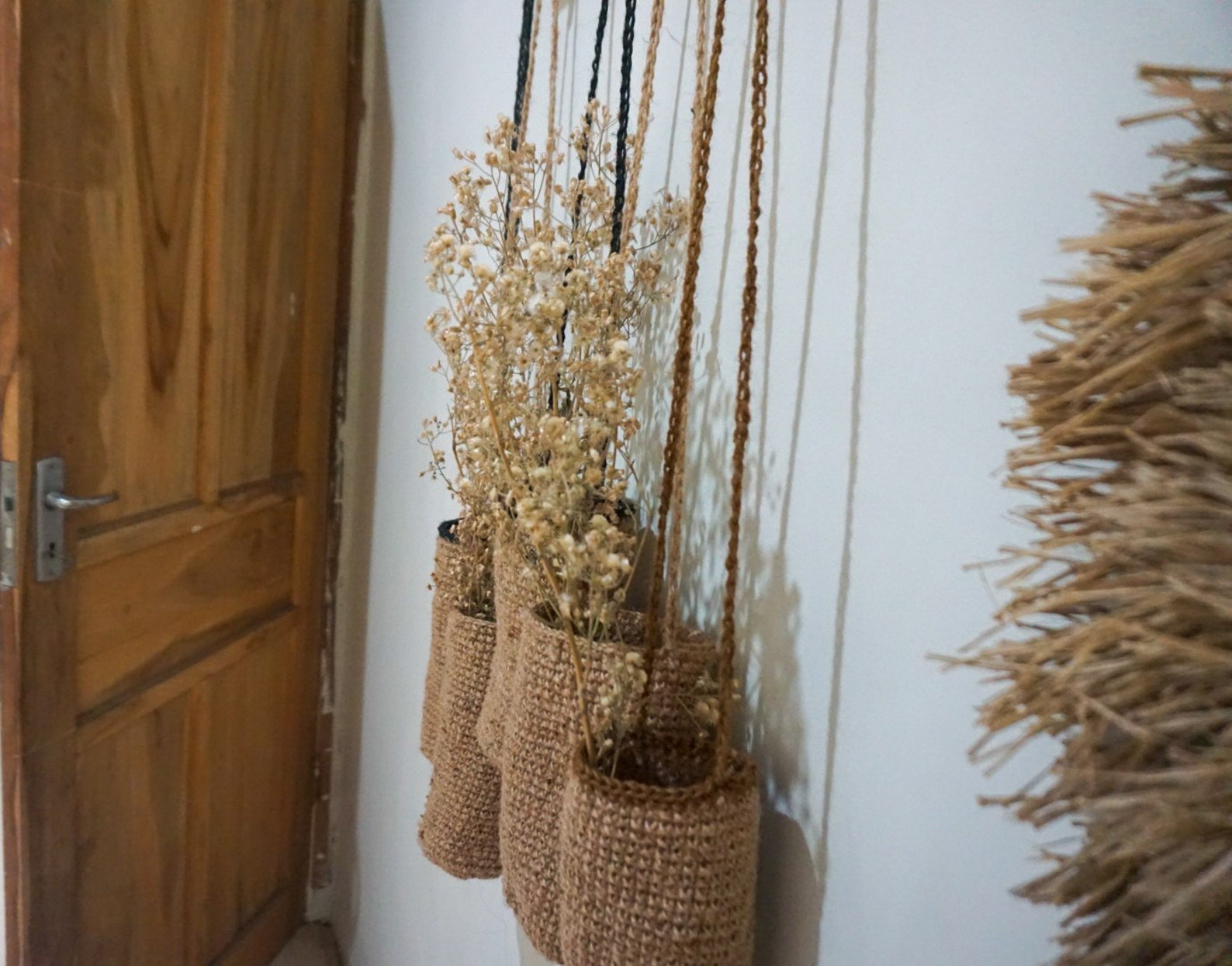 Jute Crochet Hanging Basket for Fall Hanging Basket for - Etsy